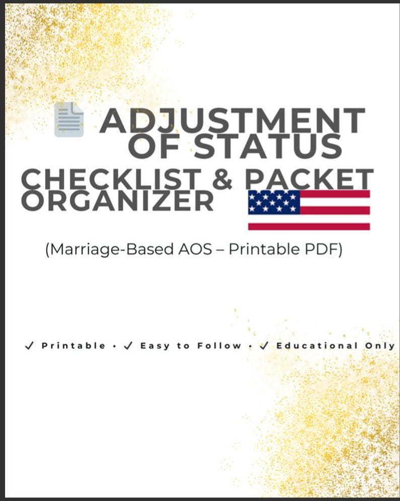 Adjustment of Status Checklist & Packet Organizer (marriage-based ...