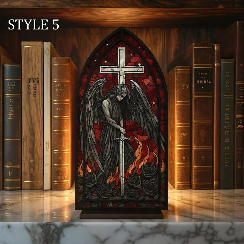 Custom Gothic Book Nook With Light | Fantasy Windows Bookshelf Insert ...