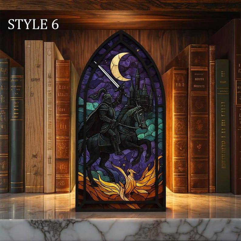 Custom Gothic Book Nook With Light | Fantasy Windows Bookshelf Insert ...