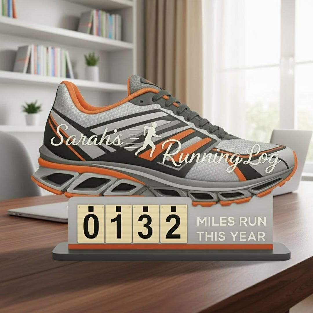Personalized Running Miles Tracker Sign, Running Log Sign, Yearly ...