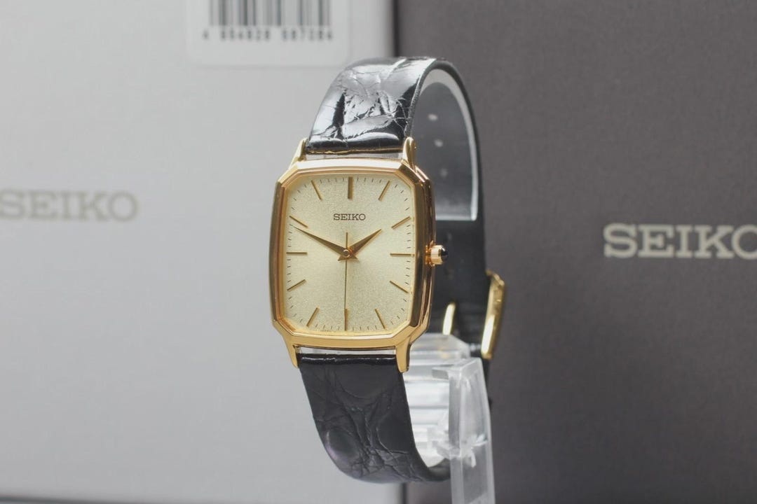 MINT W/box & Paper] SEIKO Dolce 8J41-0AK0 Gold Quartz Men's Watch From ...