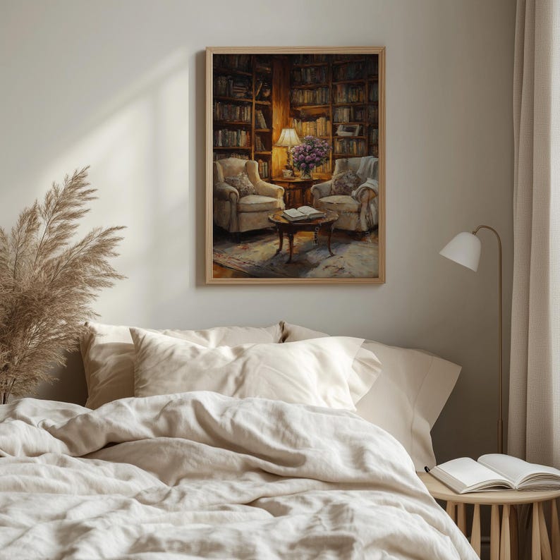 Vintage Cozy Reading Nook Printable - Romantic Valentine’s Day Wall Art ...