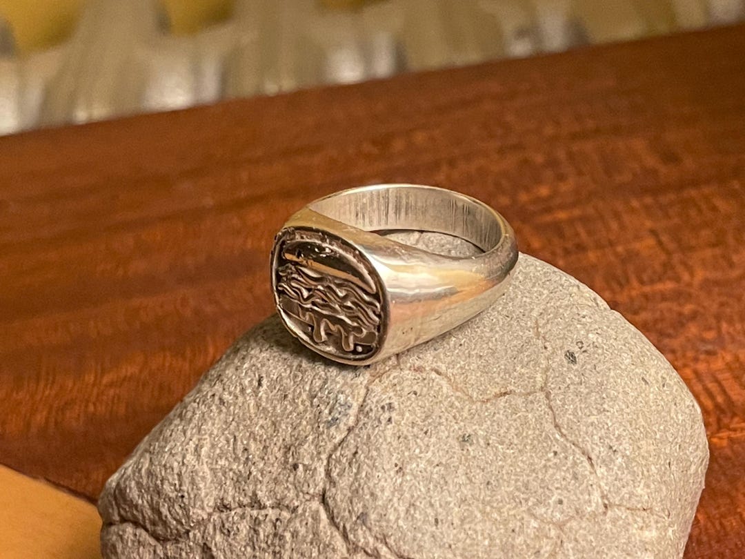 Sterling Silver Beef Ring – Hand Cast Signet (size 10) - Etsy