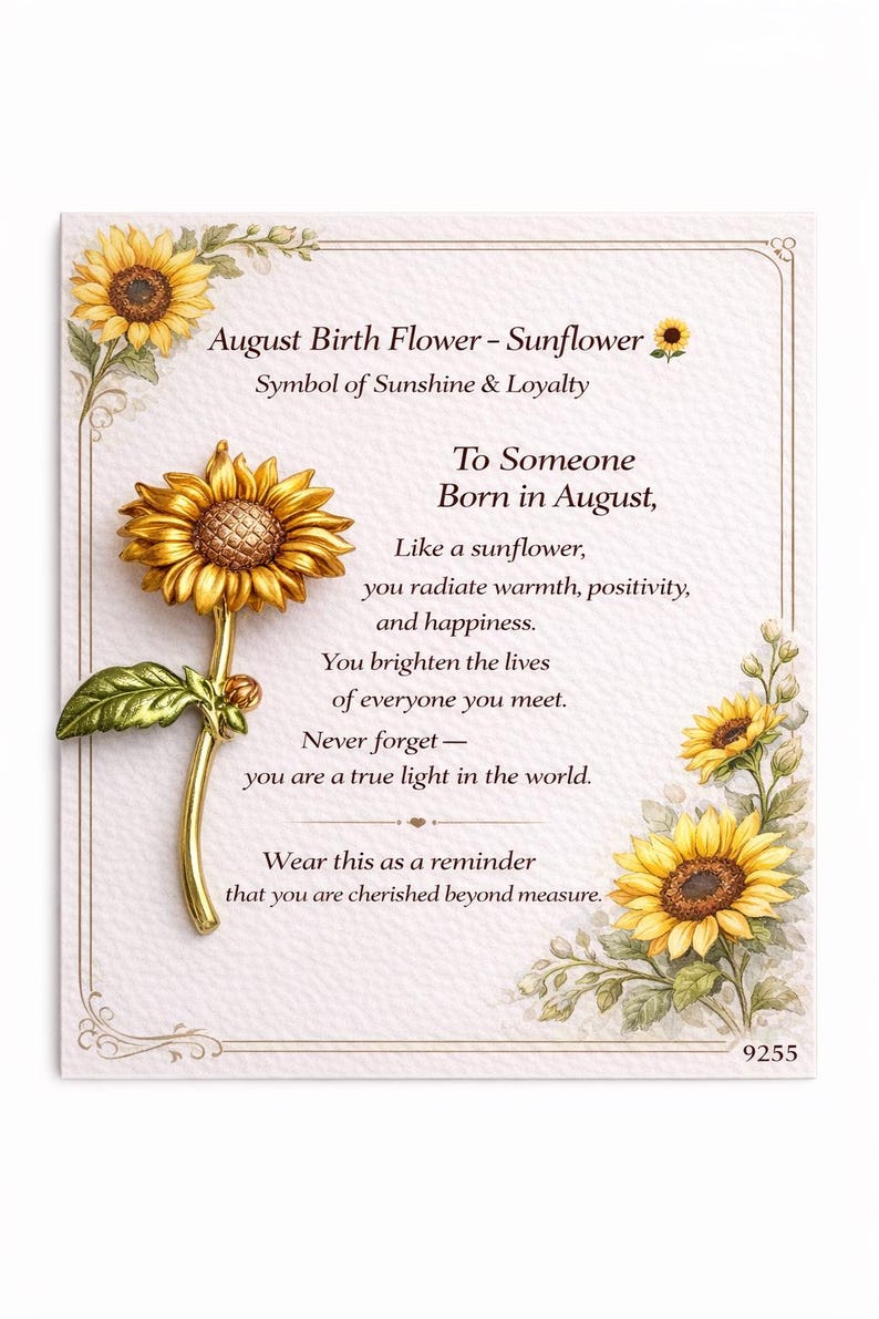 Birth Flower Brooch, Personalized Floral Pin, Birthday Gift for Her ...