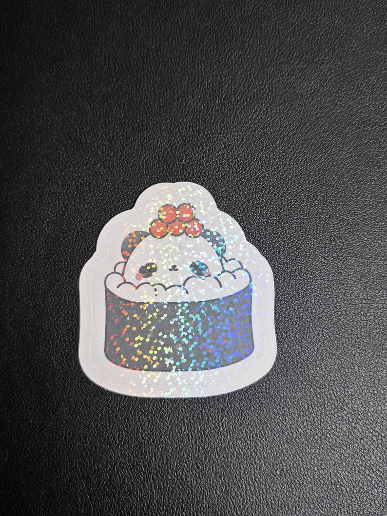 Cute Animal Sushi Stickers | Matte or Holographic Laminate Finish ...