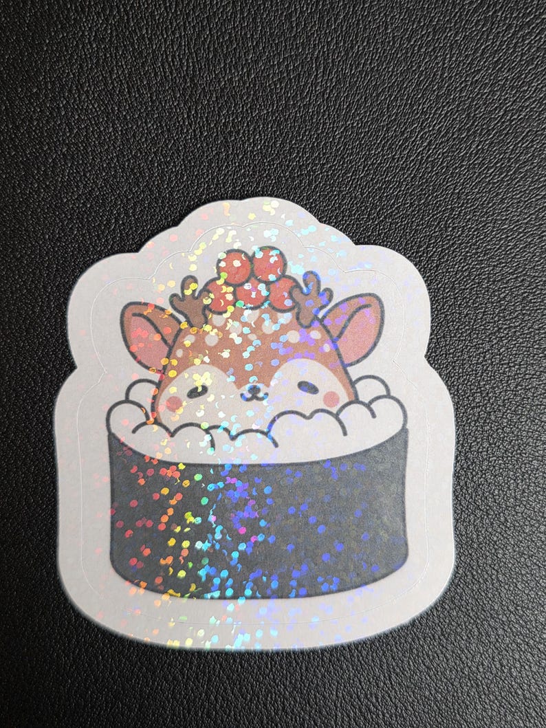Cute Animal Sushi Stickers | Matte or Holographic Laminate Finish ...