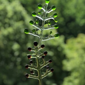 Plant Decor Fused Glass Tree Suncatcher Garden Decor in Flowerpots ...