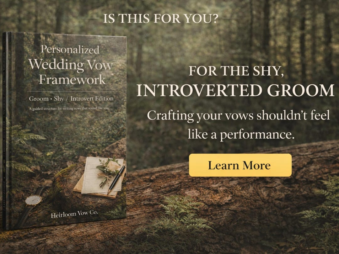Shy Groom Wedding Vows Guide, Introvert Groom Vow Template ...