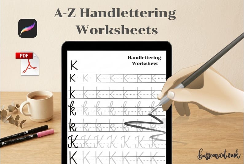 Learn to Hand Letter Workbook Calligraphy Practice Brush Guide ...