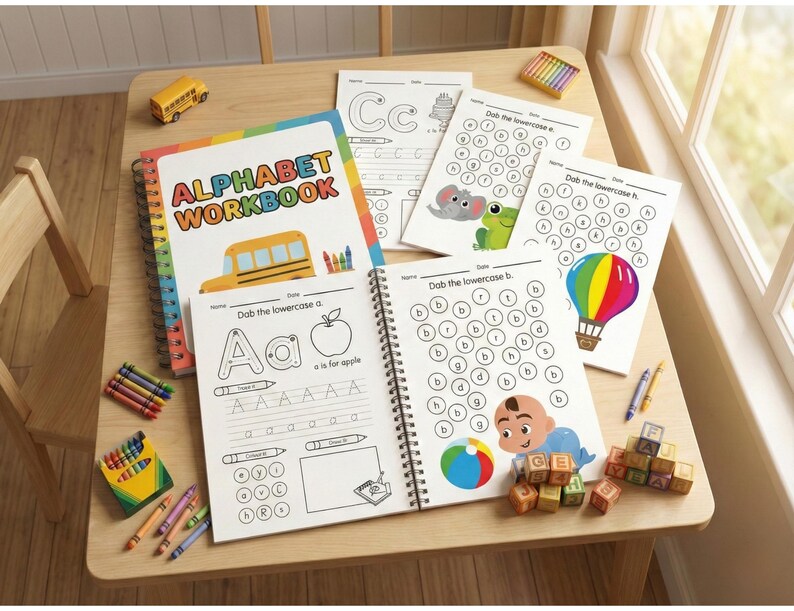Preschool Workbook Bundle, Alphabet Tracing, Math Worksheets ...