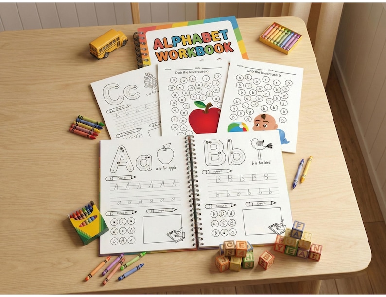 Preschool Workbook Bundle, Alphabet Tracing, Math Worksheets ...