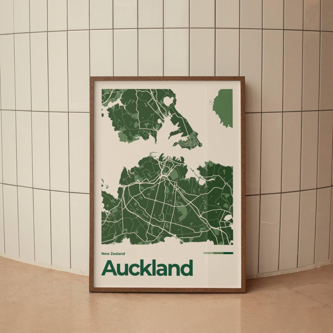 Auckland Map Minimalist Mid-century Poster - Etsy