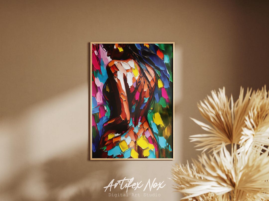 Abstract Sensual Poster, Female Form, Romantic Room Decor, Artistic ...