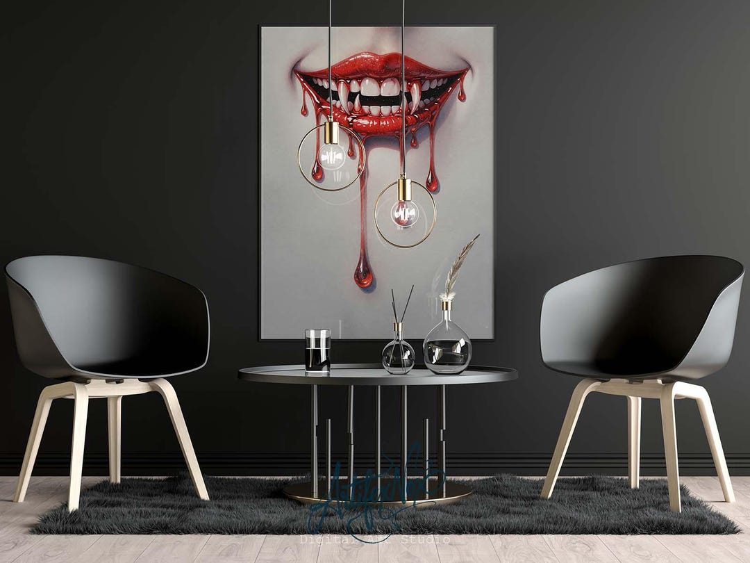 Vampire Poster, Valentines Day, Minimalist Room Decor, Sensual ...