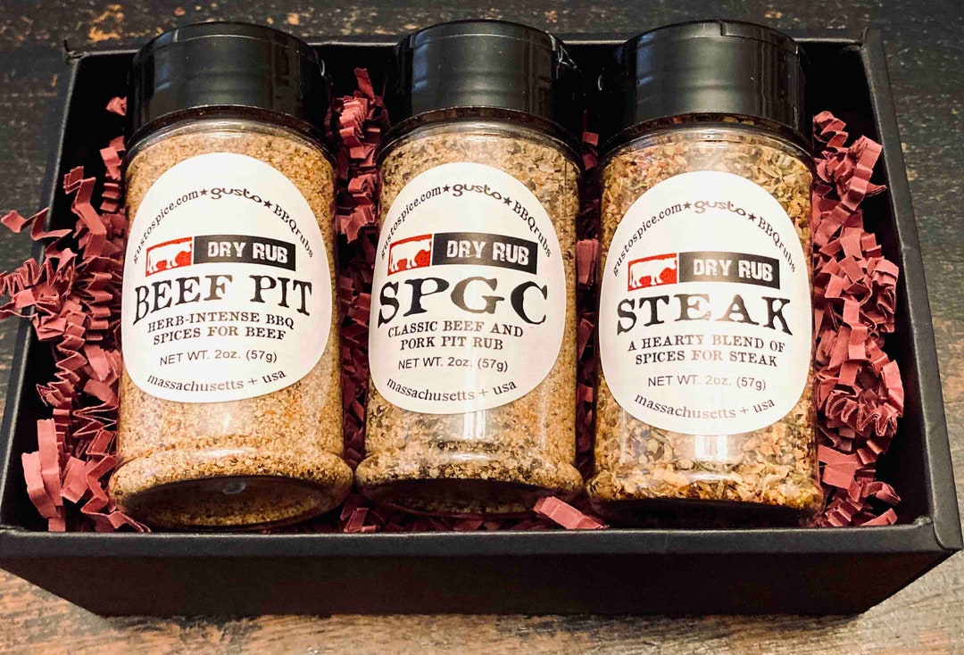 Gusto's BEEF BOX Sampler Gift Set 3 Barbecue Spice Blends for Beef ...