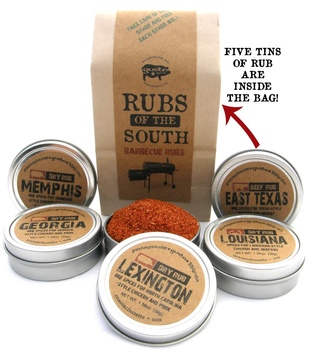 Barbecue RUBS of the SOUTH Sampler Gift Set - Grilling and Smoking ...