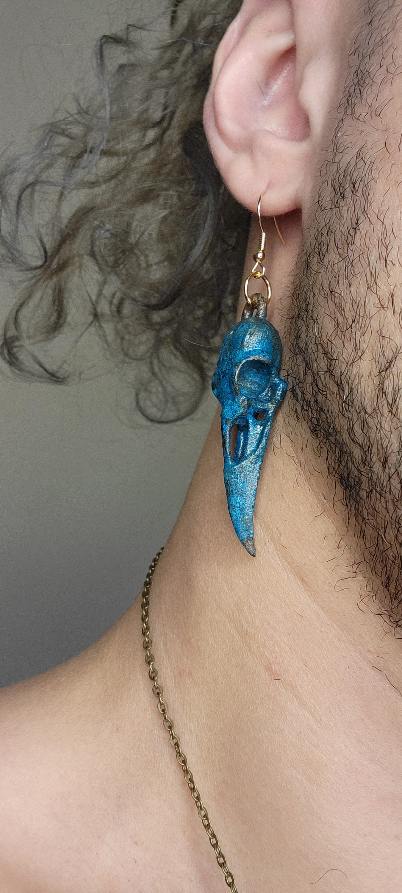 Alchemized Copper Raven Skull Earrings – Witchy Gothic Jewelry, Pagan ...