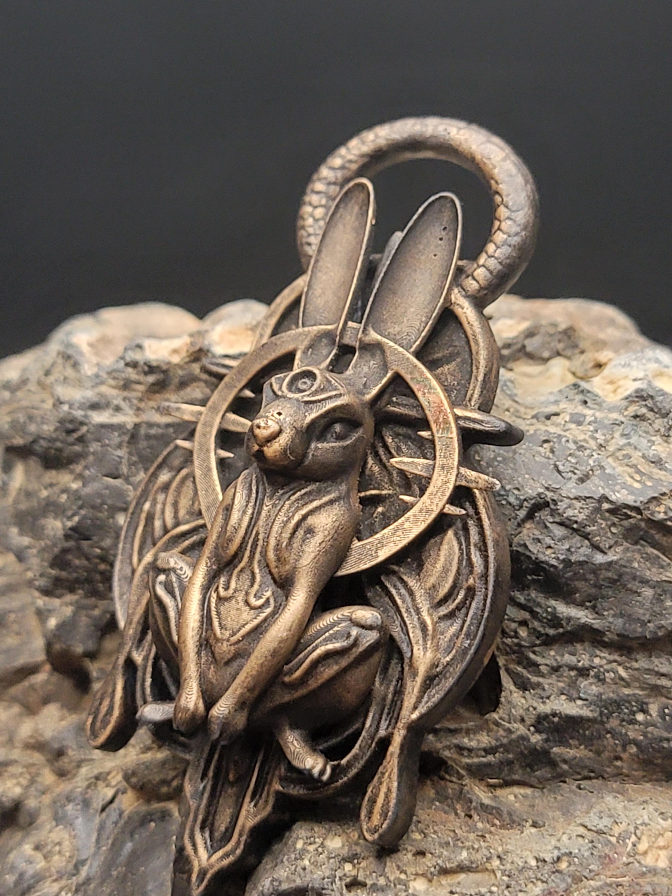 Rabbit Spirit Animal Pendant, Sacred Geometry Necklace, Cottagecore ...