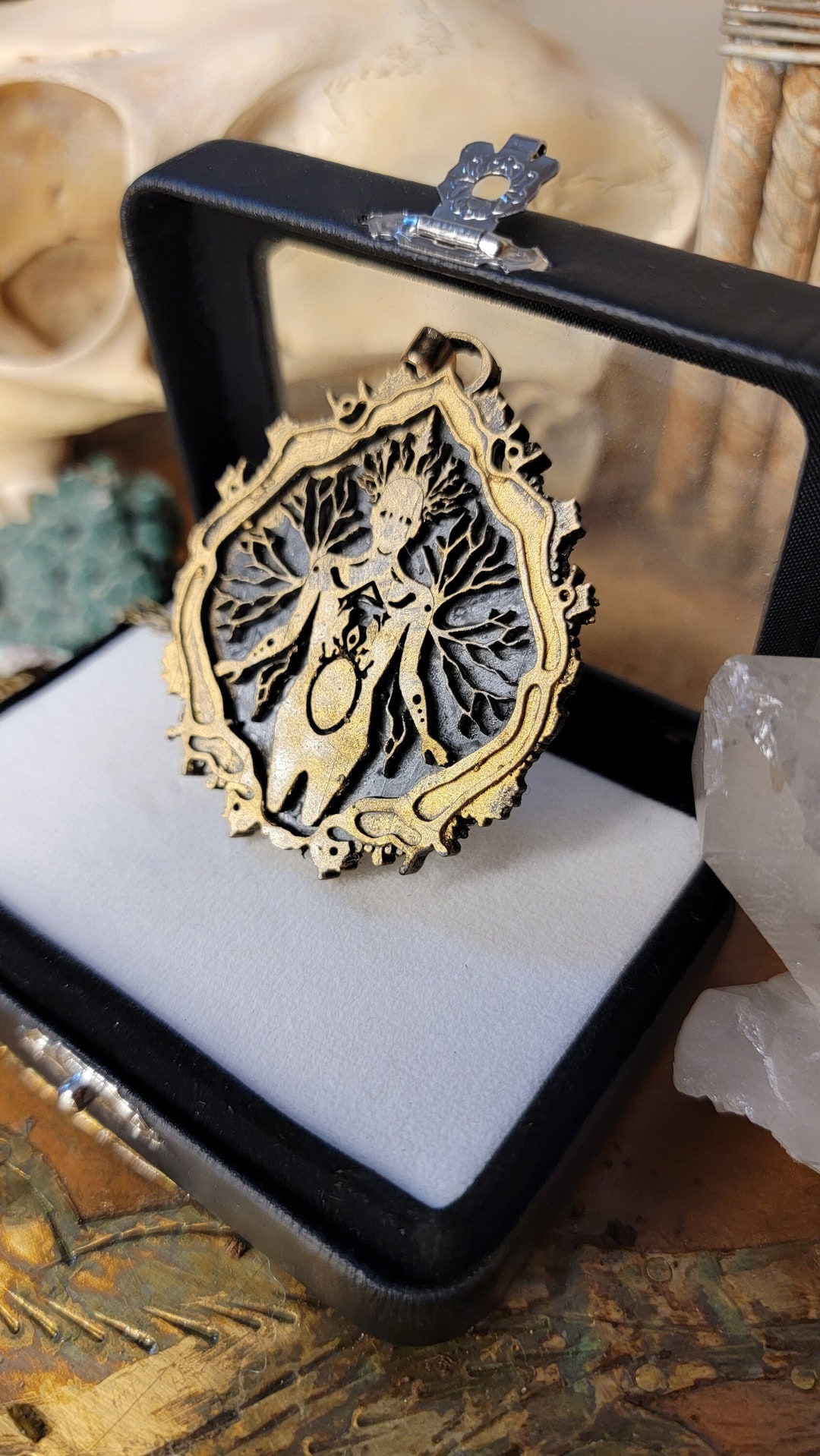 Mystical 3D Printed Occult Pendant Handmade Spiritual Jewelry for the ...