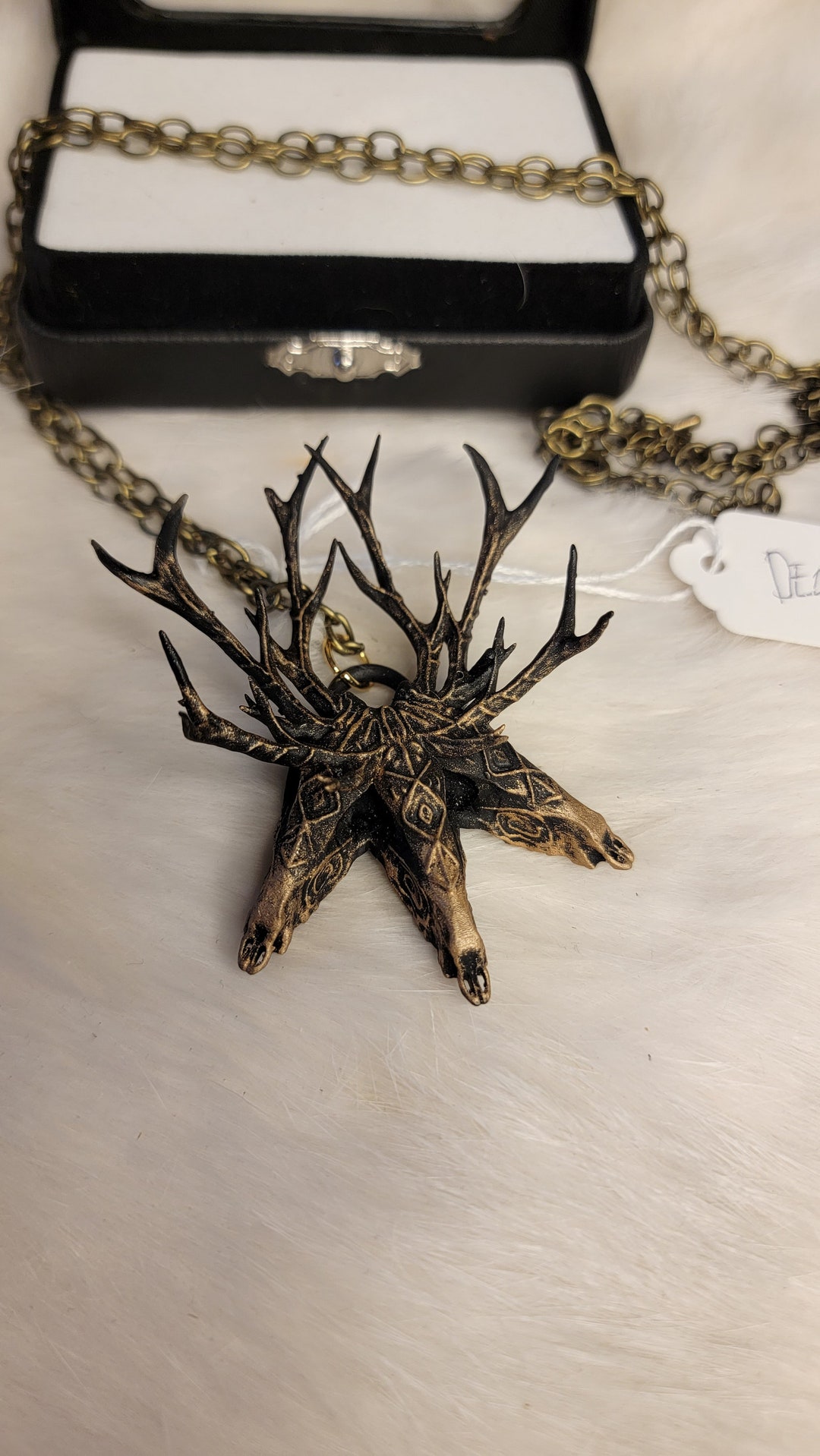 Deer Skull Pendant – Celtic Gothic Totem Necklace, Pagan Ritual Jewelry ...