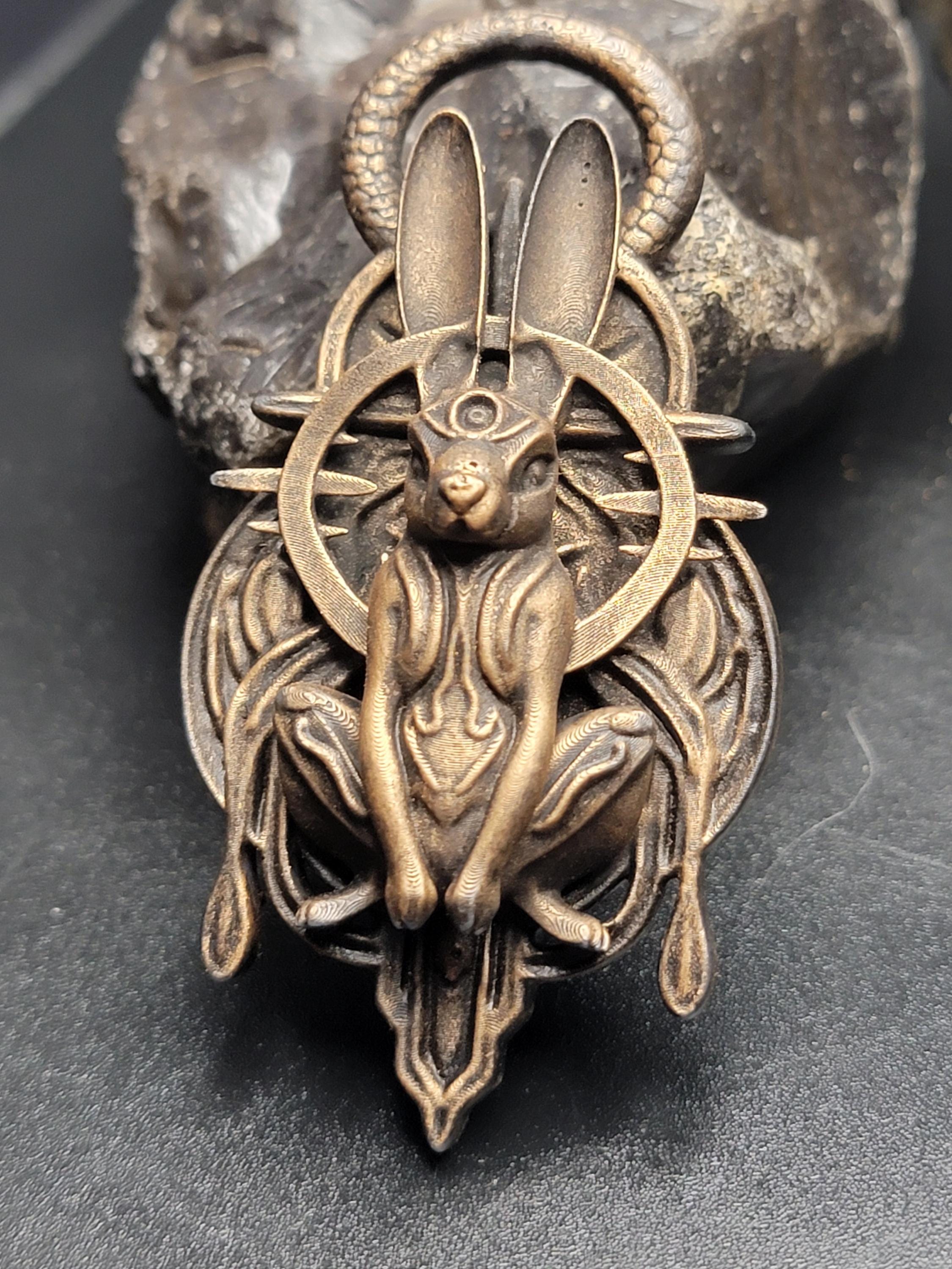 Rabbit Spirit Animal Pendant, Sacred Geometry Necklace, Cottagecore ...
