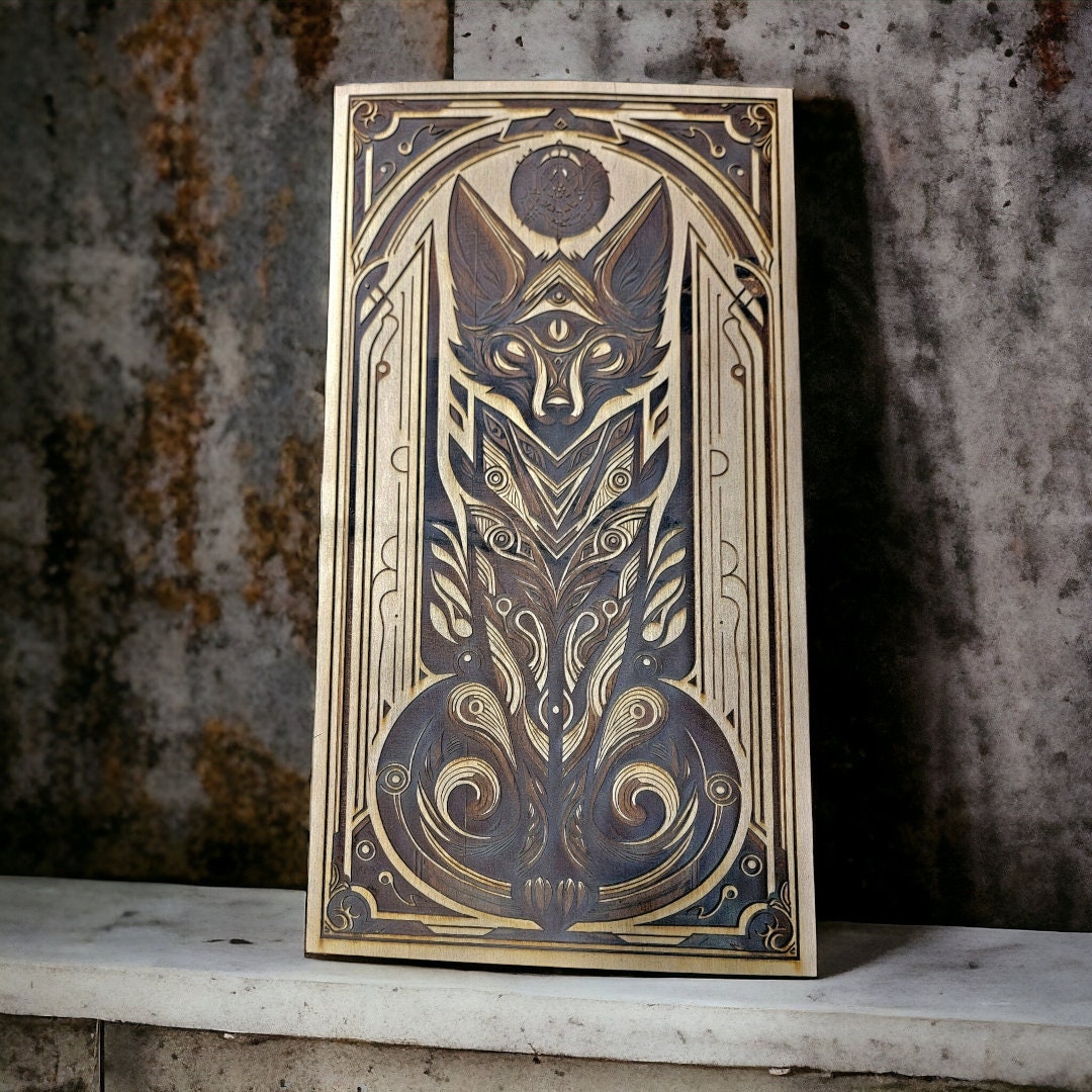 Fox Spirit Wood Wall Art, Pagan Altar Decor, Nature Altar Piece, Witchy ...