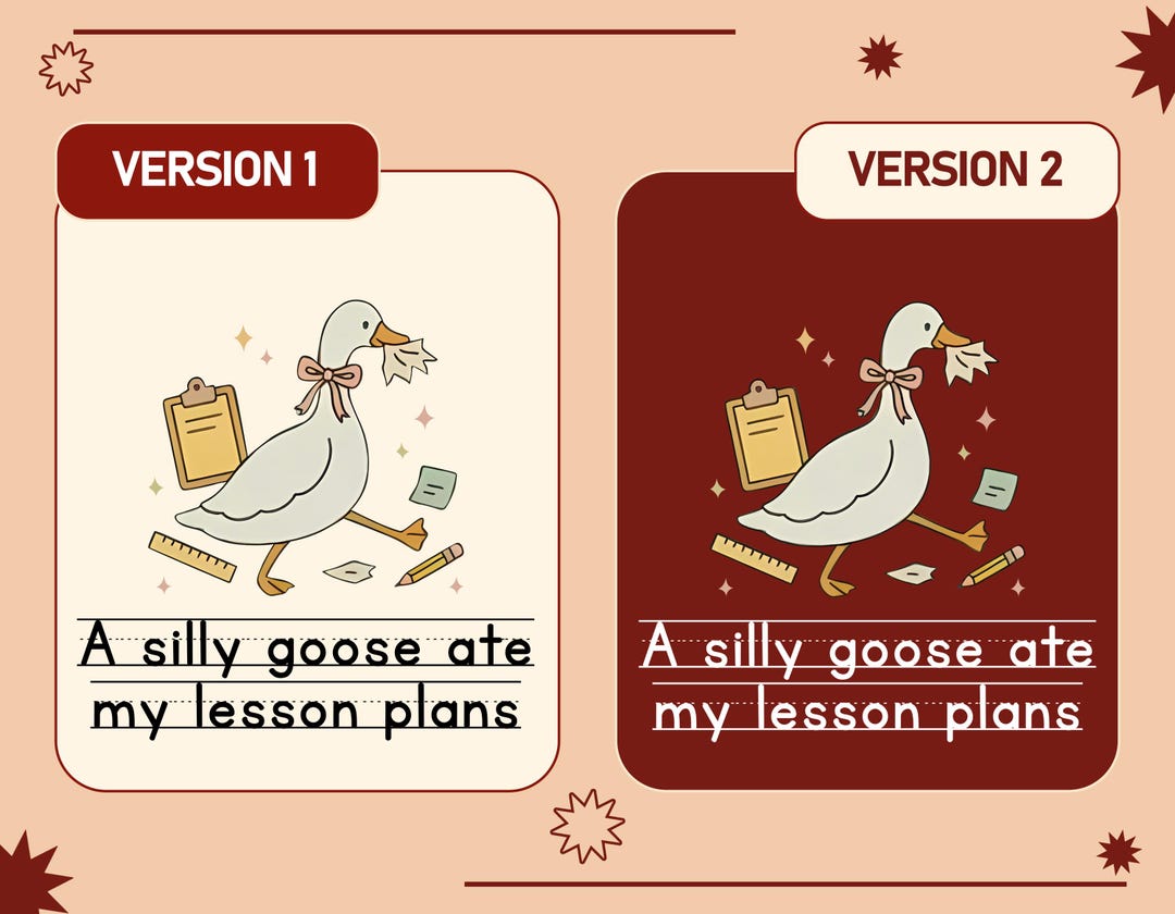 A Silly Goose Ate My Lesson Plans PNG, Funny Teacher Goose Meme ...