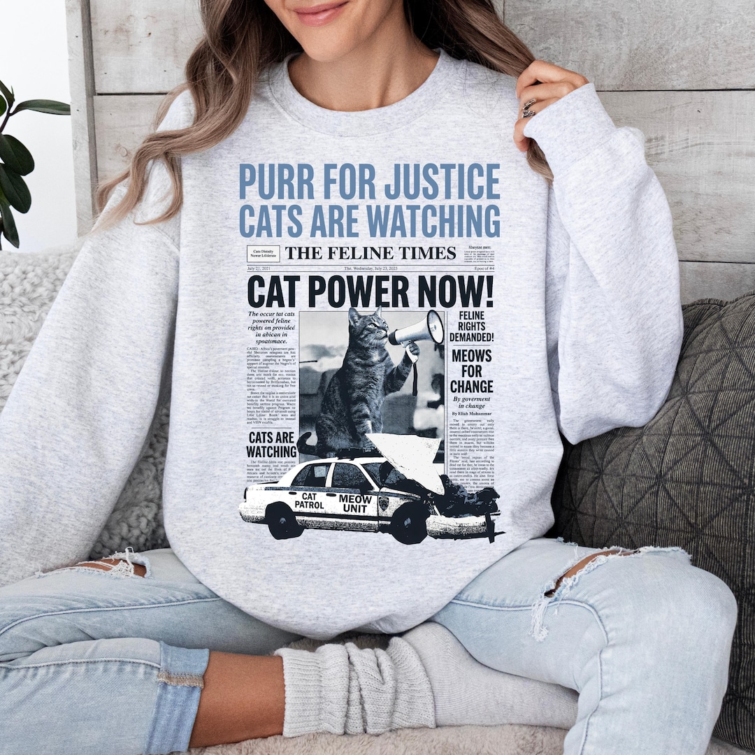 Cat Power Protest Poster PNG, Funny Political Cat Art, Vintage ...