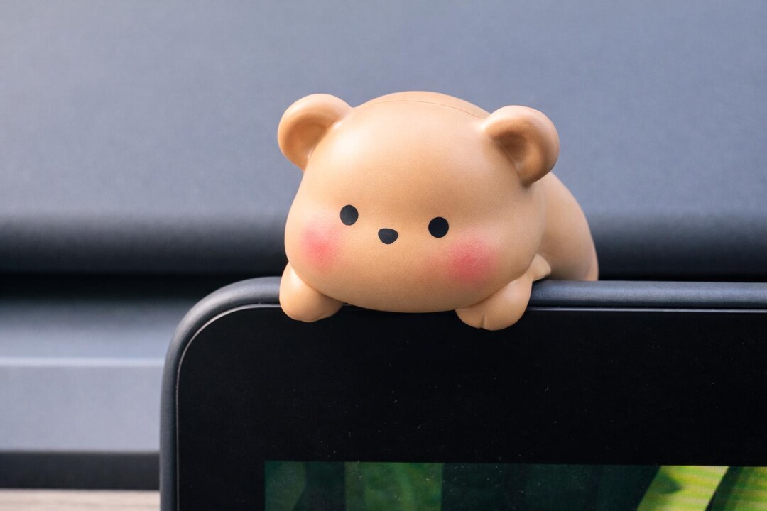 Cute Bear Monitor Topper, Kawaii Desk Decor, Computer Screen Decoration ...