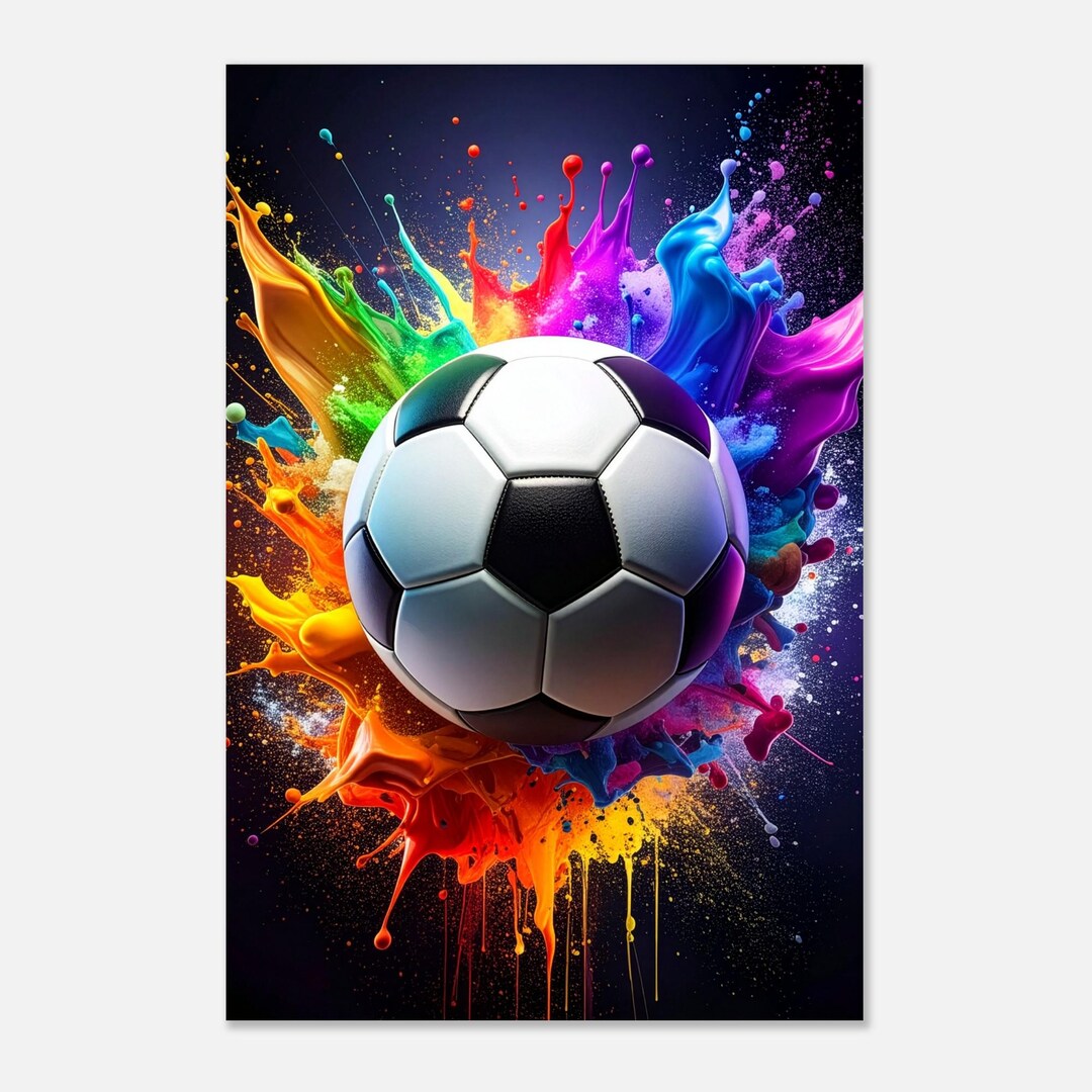 Soccer Ball Matte Poster – Paint Splash Sports Wall Art - Etsy