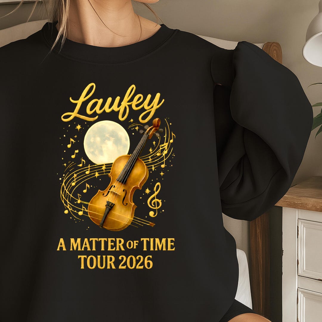 Laufey A Matter of Time Tour 2026 Sweatshirt -tee Violin & Moon Graphic ...