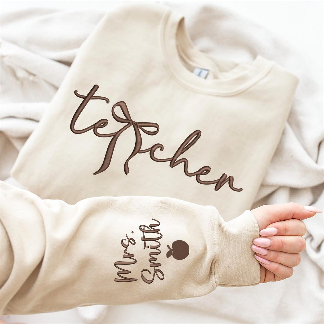 Personalized Embroidered Teacher Sweatshirt, Teaching Appreciation ...