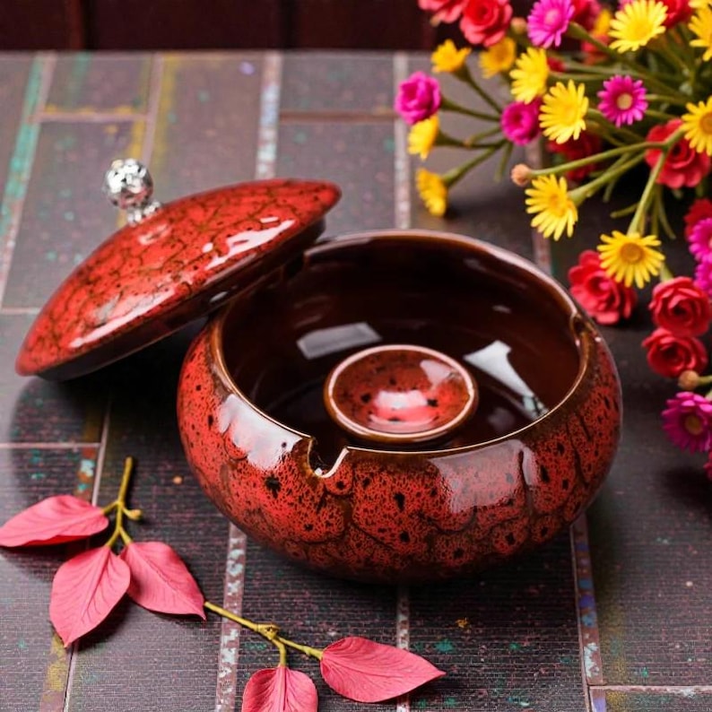 Windproof Ashtray With Lid, Minimalist Home Decor - Etsy UK