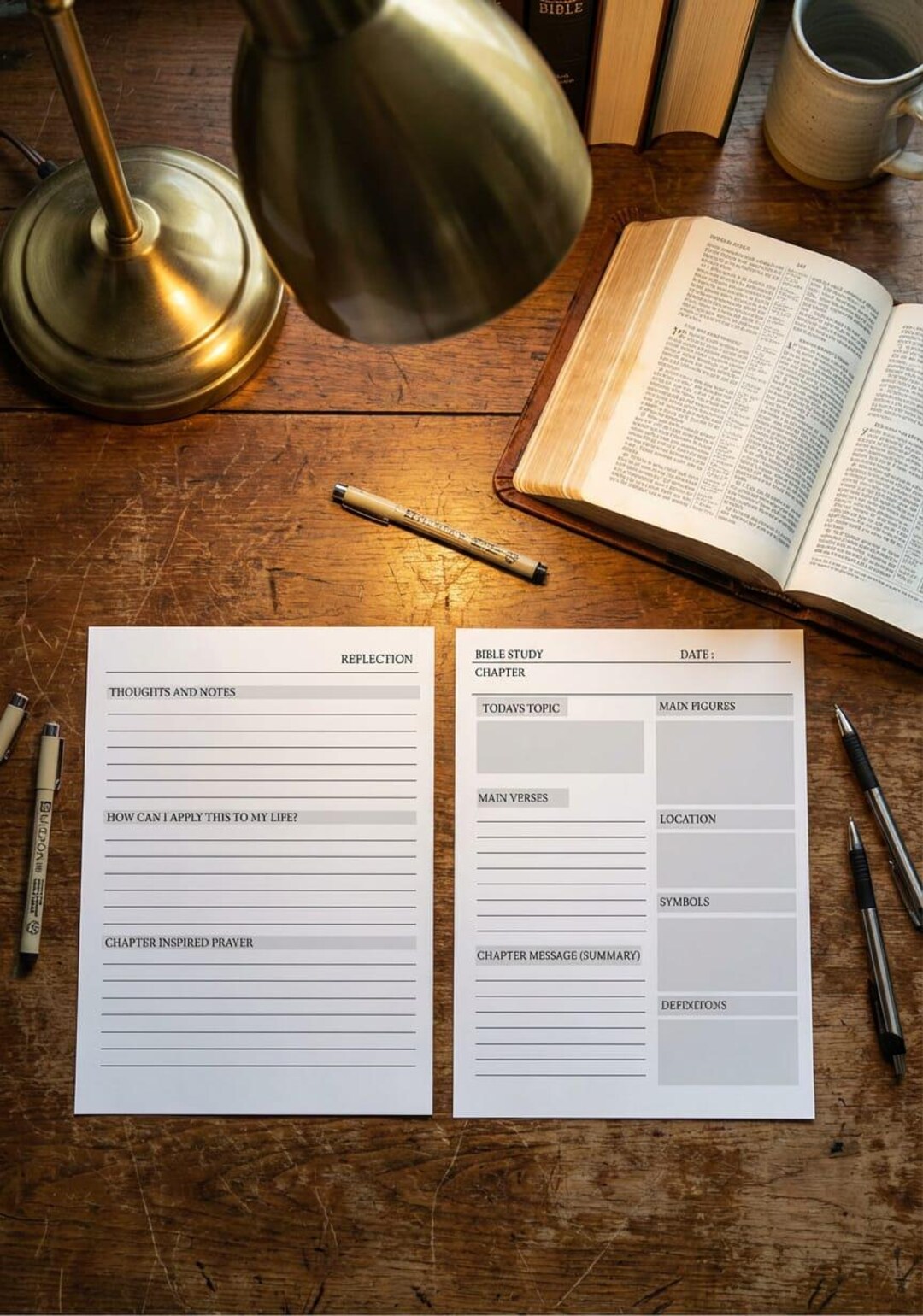 One Day Bible Study Journal Printable/daily Scripture Reflection and ...