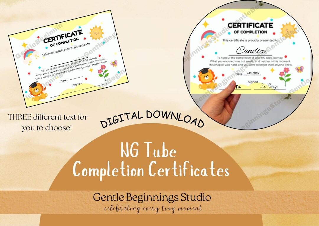 NG Tube Certificate | Medical | Gender Neutral | NGT Completion ...