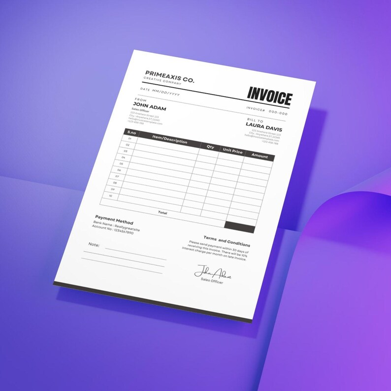 Invoice Template | Receipt Template | Order Form | Small Business ...