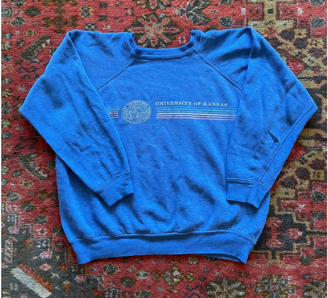 Vintage University of Kansas Blue Rainbow Sweatshirt Small - Etsy
