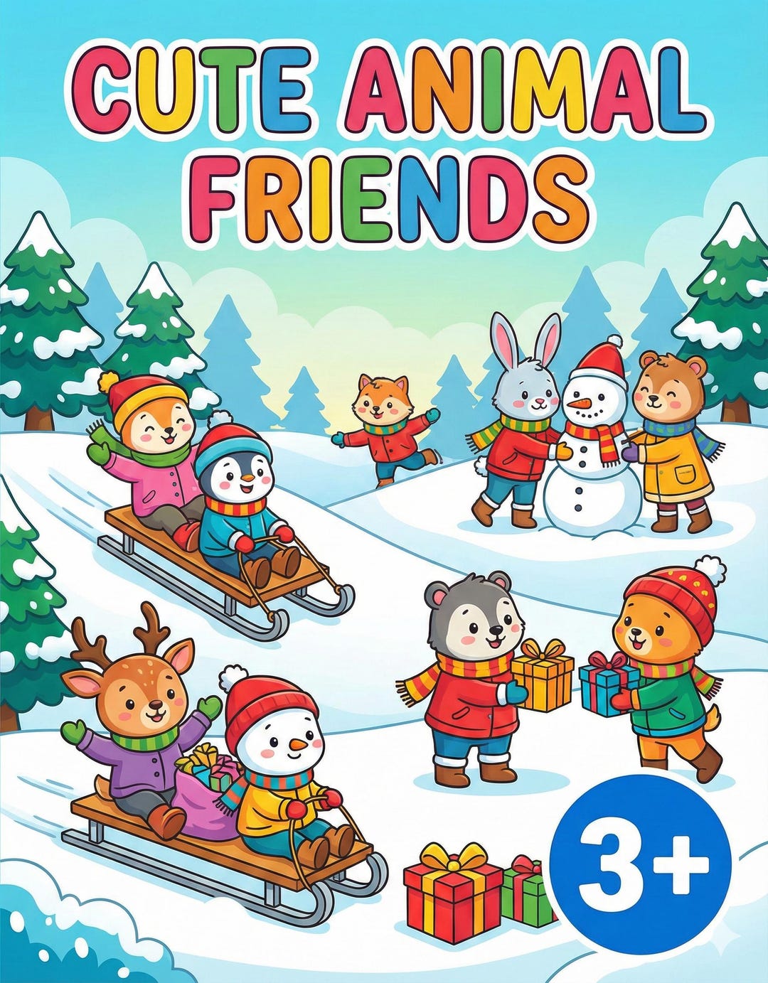 Cute Animal Friends Coloring Book for Kids | 30 Printable Animal ...