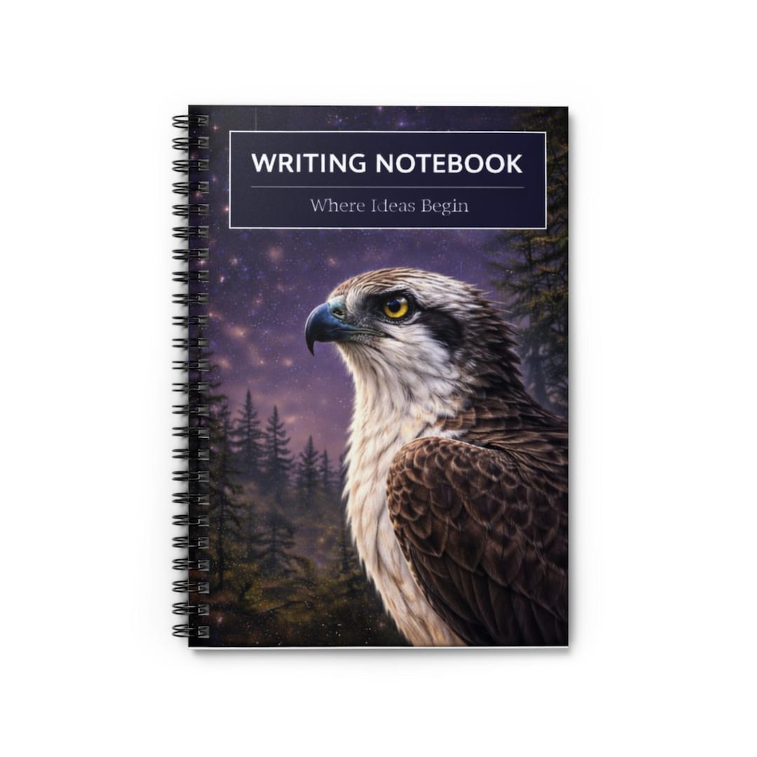 Osprey Forest Night Writing Notebook Spiral Journal | Ruled Lined - Etsy