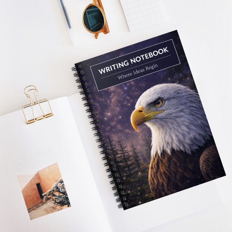 Majestic Bald Eagle Notebook | Spiral Ruled Writing Notebook - Etsy