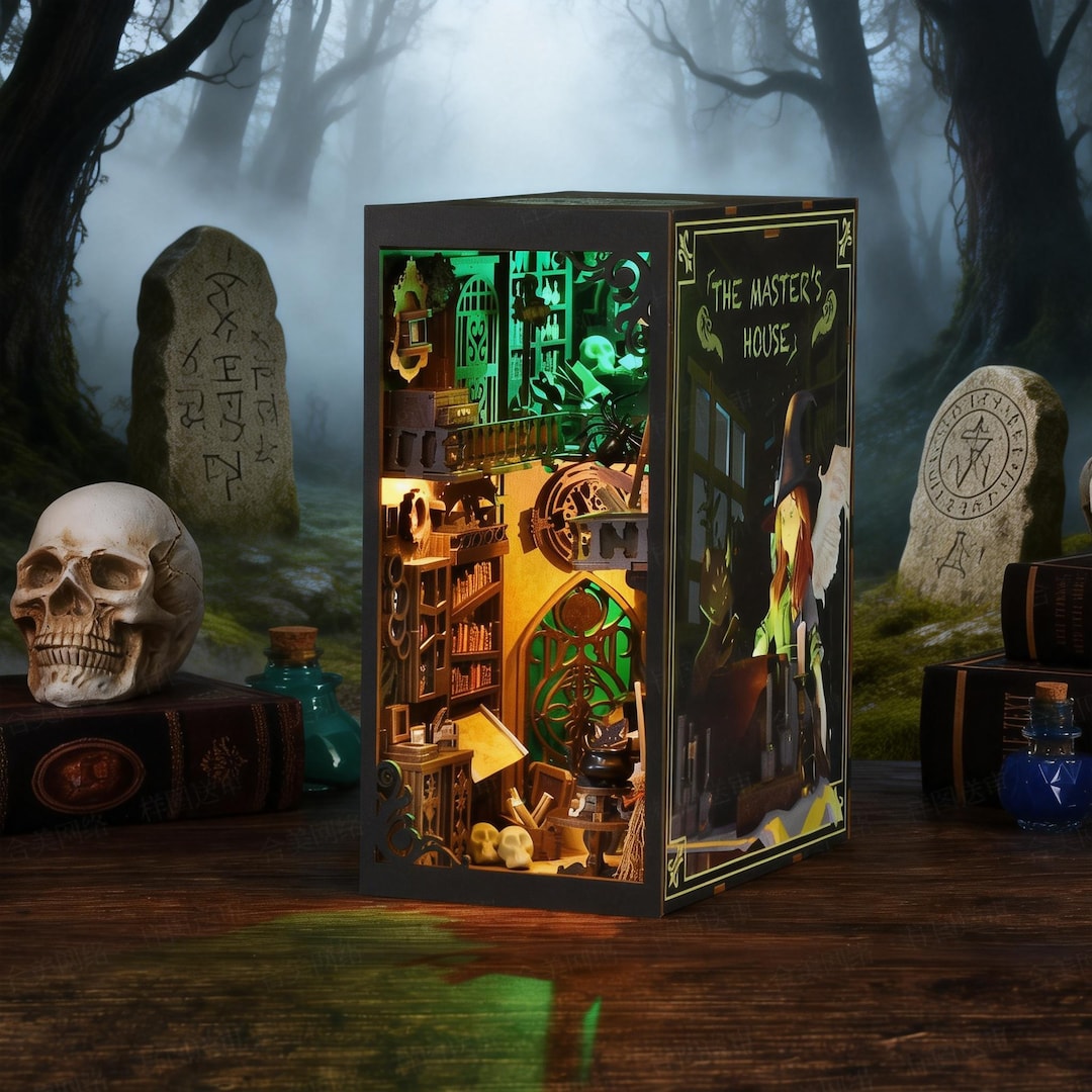 DIY Wizard Library Book Nook Kit – Handmade Miniature Diorama With LED ...