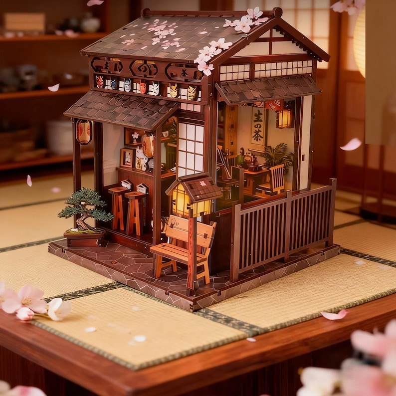 Japanese Izakaya Book Nook Kit With LED Light, 3D Wooden Puzzle ...