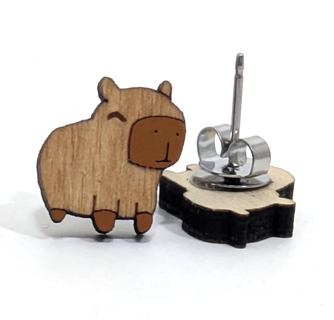 Capybara Earrings, Cute Capybara Stud Earrings, Capybara Jewelry ...