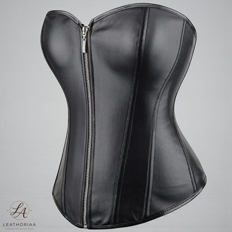 Leather Bustier Zip Top - Etsy UK