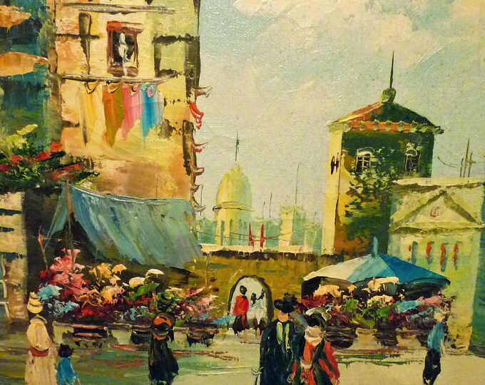IMPRESSIONIST Mid Century OIL Painting - Mexican Street Scape. Oil on ...