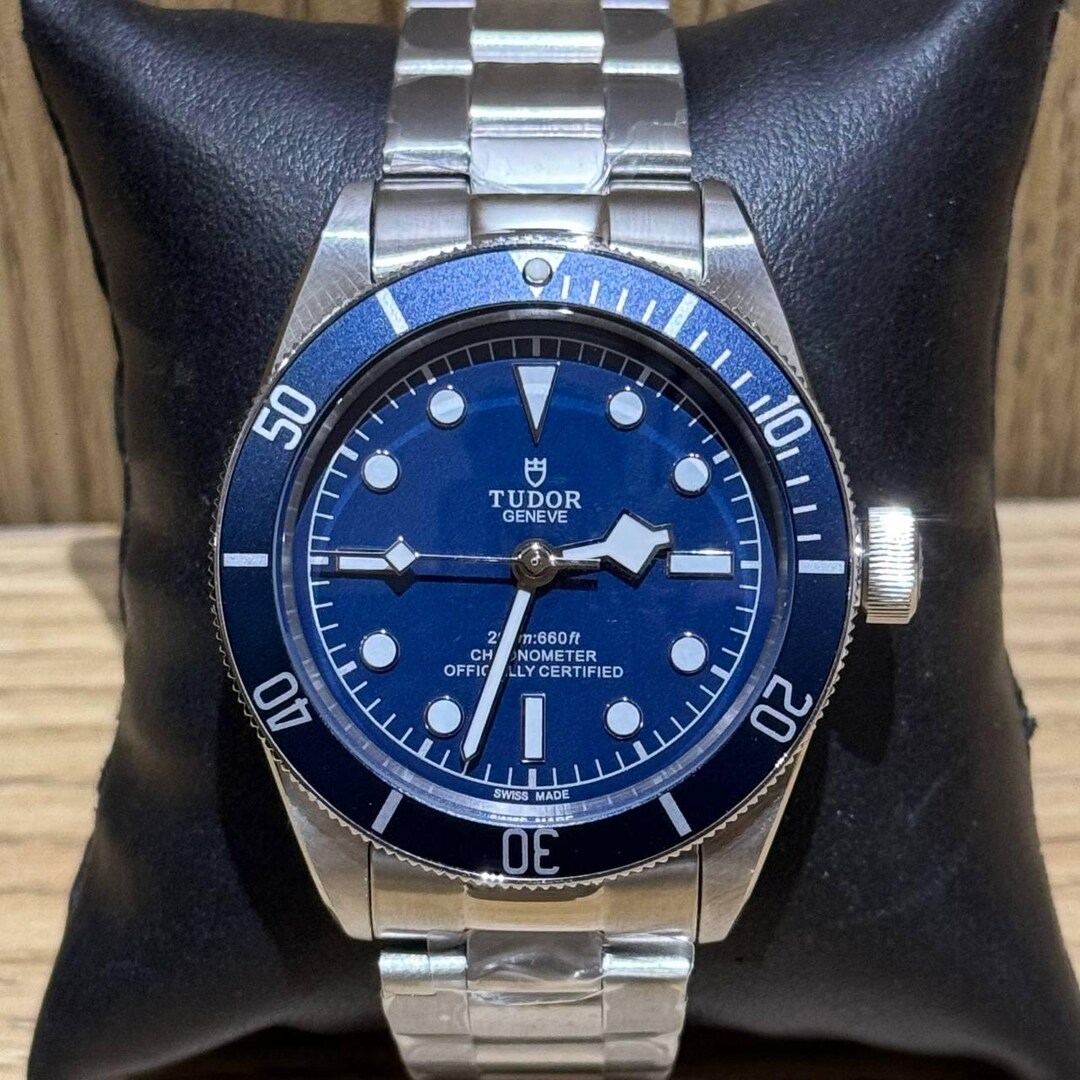 Vintage Tudor Automatic Movement Round Blue Dial Silver Stainless Steel ...