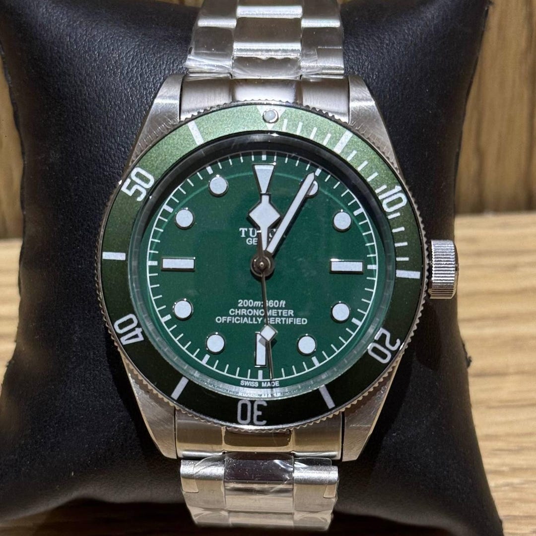 Vintage Tudor Automatic Movement Round Green Dial Silver Stainless ...
