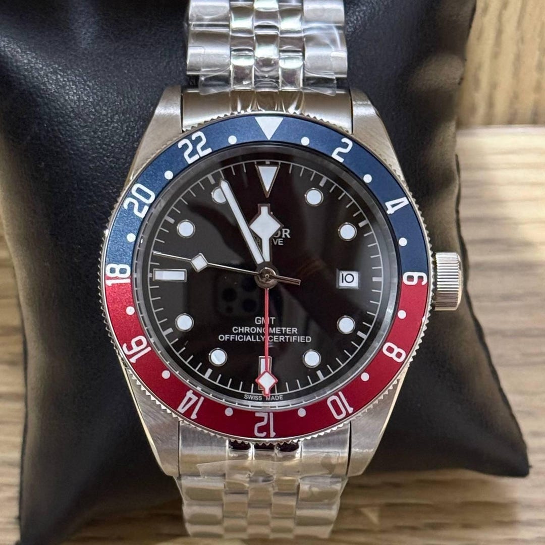 Vintage Tudor Automatic Movement Round Black Dial Silver Stainless ...