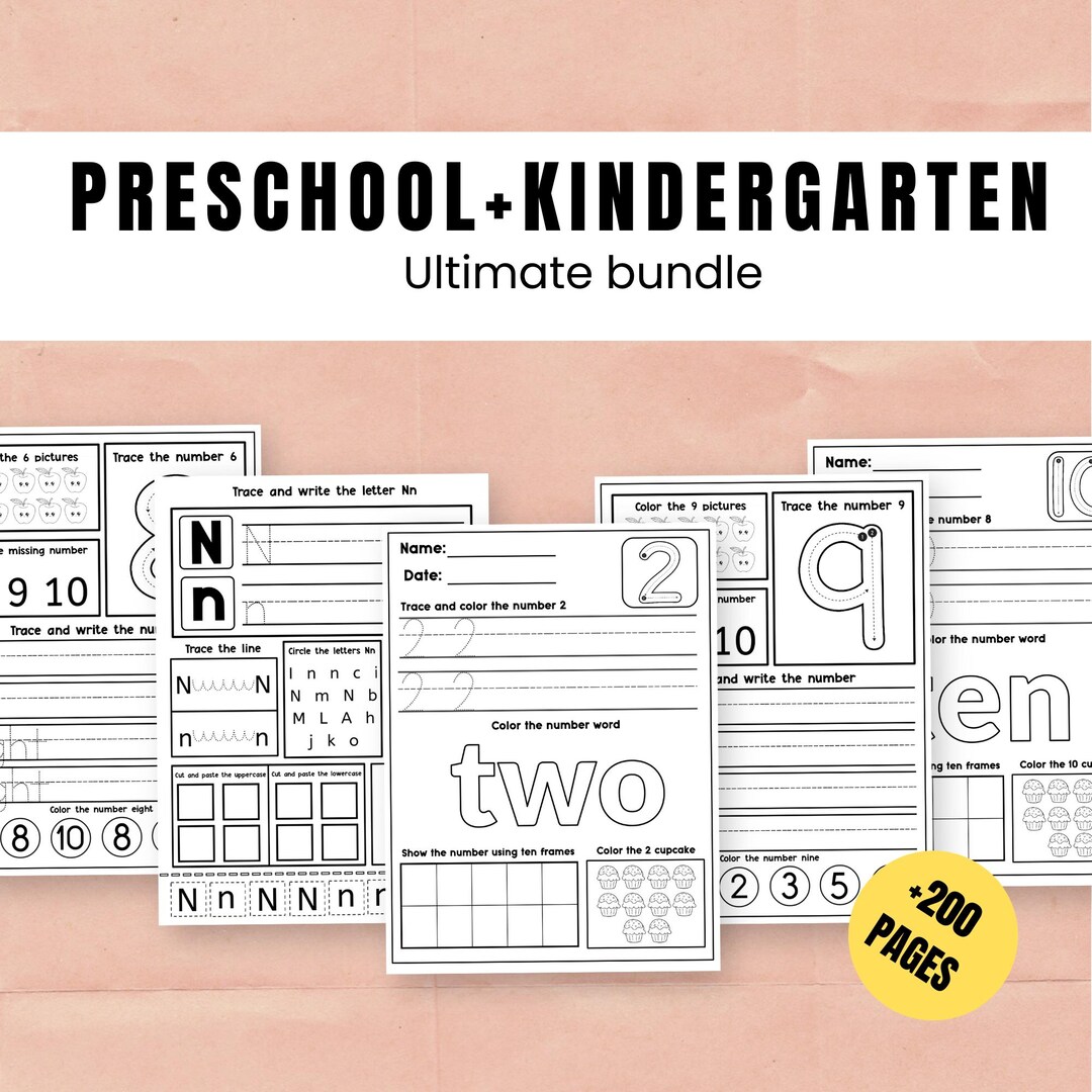 Preschool & Kindergarten Learning Pack | 200+ Pages of Fun Activities ...