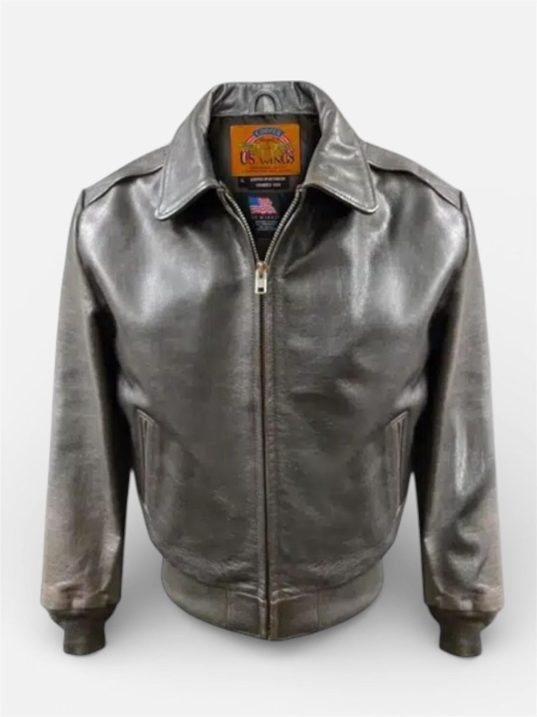 Wolfcrestleather Cooper A-2 Flight Jacket - Vintage Brown Goatskin ...